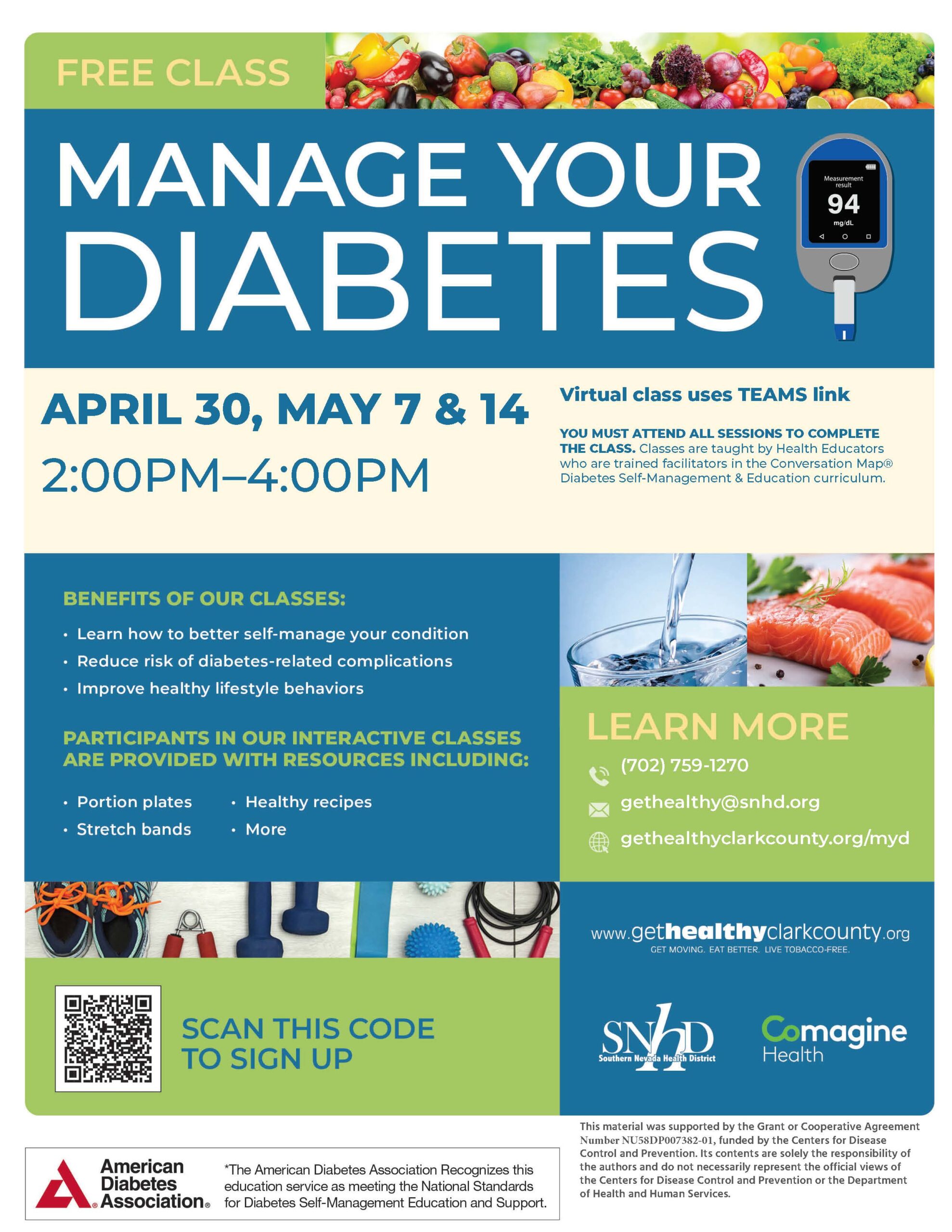 Remote Diabetes Class - April 30, May 7 and May 14 - Get Healthy Clark ...